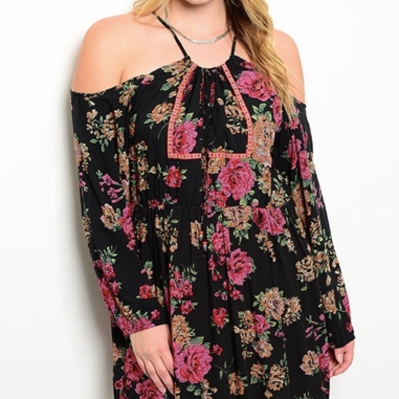 Dresses | Plus Size Boho Chic Floral Dress | Poshmark